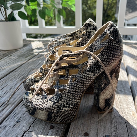 Shoes | Snake Skin Platform Heels | Poshmark